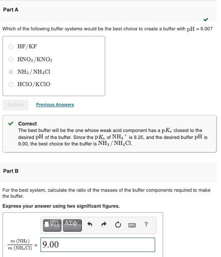 Solved Which of the following buffer systems would be the | Chegg.com