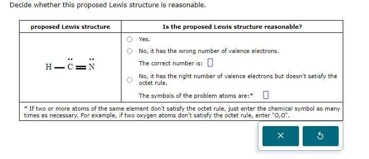 Solved by an EXPERT Decide whether this proposed Lewis structure is | Chegg.com