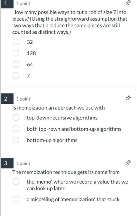 Solved How many possible ways to cut a rod of size 7 into | Chegg.com