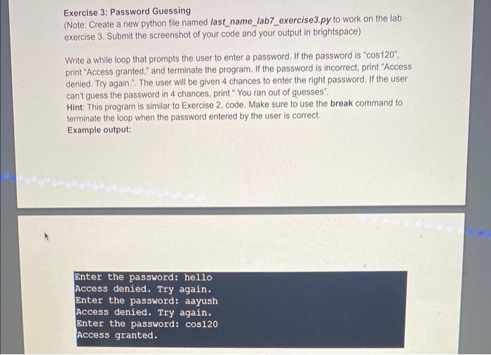 Solved Lab Exercise 1: Printing numbers using a while loop | Chegg.com