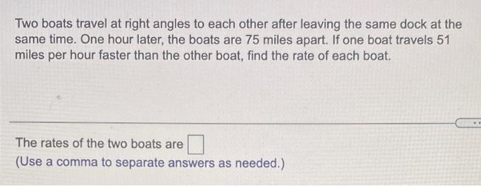 Solved Two boats travel at right angles to each other after | Chegg.com