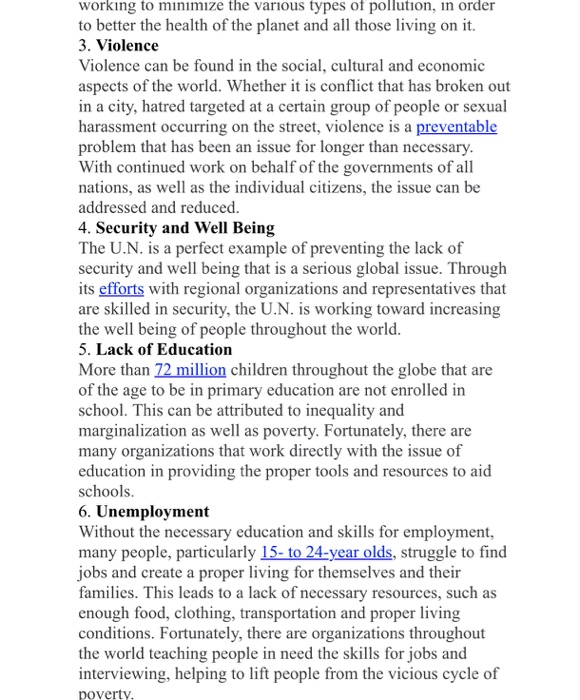 Solved GENE 29 Assignment on Global Issues The phenomenon of | Chegg.com