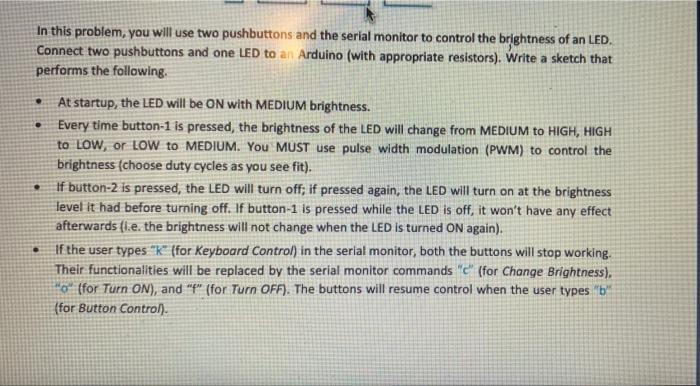 Solved In this problem, you will use two pushbuttons and the | Chegg.com