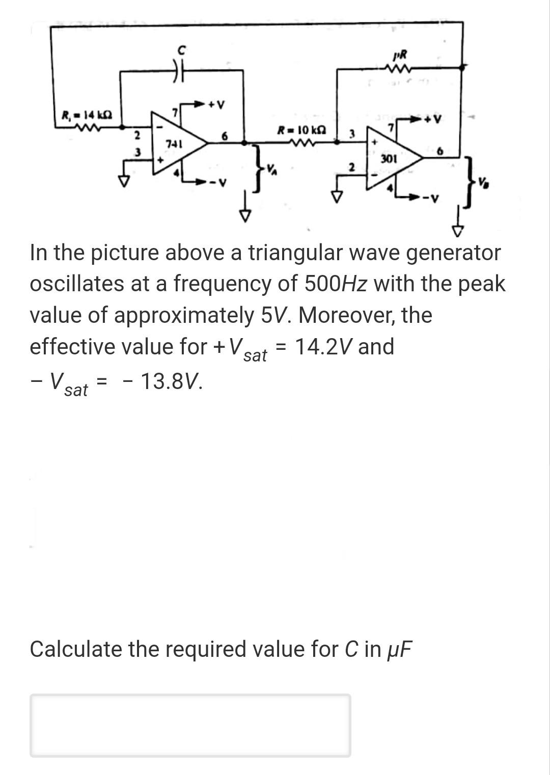 Solved In the picture above a triangular wave generator | Chegg.com