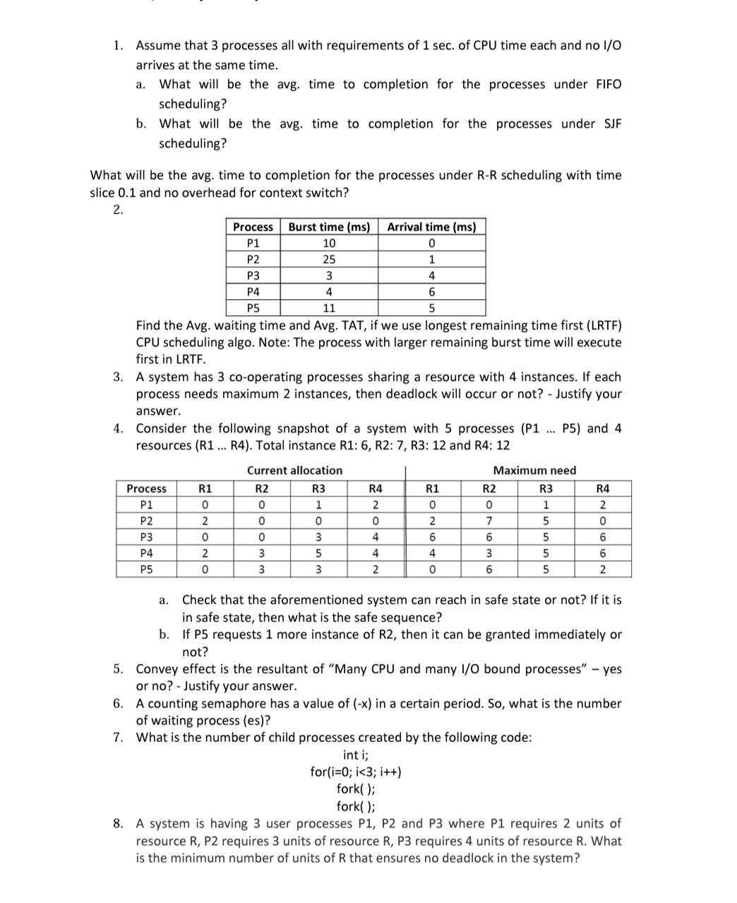 Solved Assume that 3 ﻿processes all with requirements of | Chegg.com