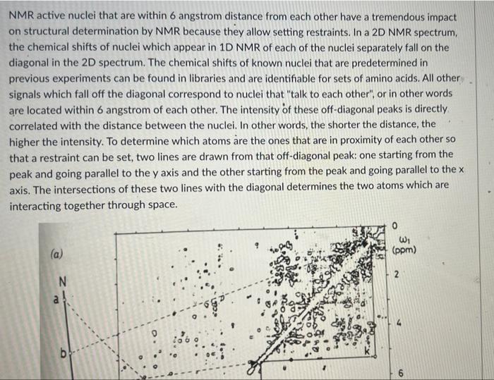 Solved NMR active nuclei that are within 6 angstrom distance | Chegg.com