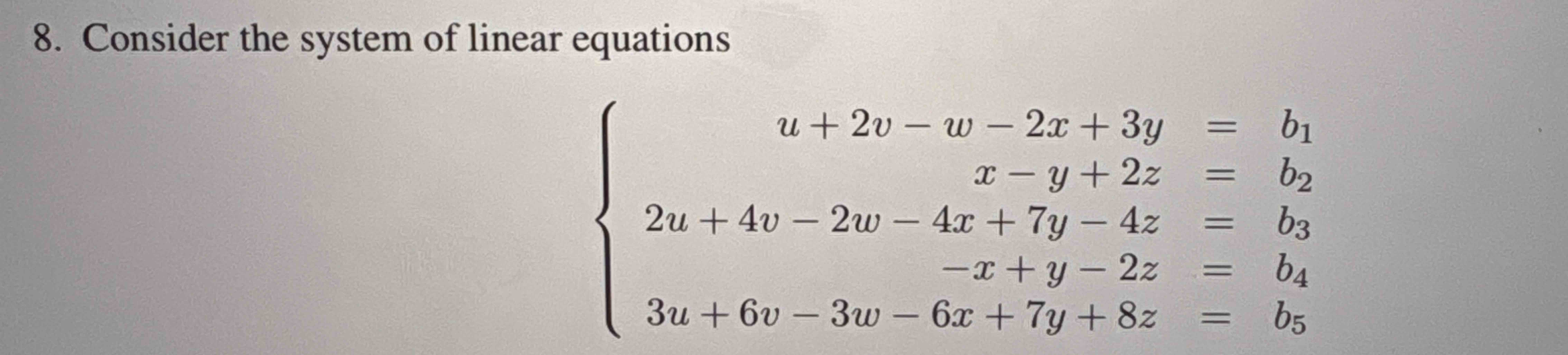 Consider the system of ﻿linear | Chegg.com