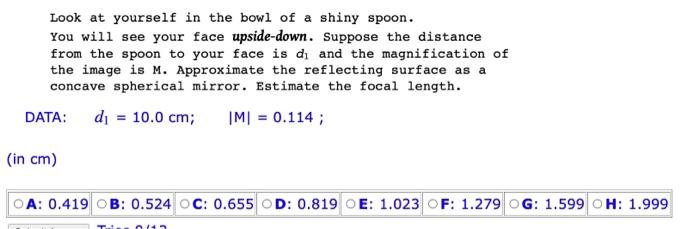 Solved Look at yourself in the bowl of a shiny spoon. You | Chegg.com