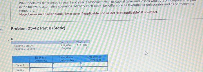 Solved What book-tax differences in year 1 and year 2 | Chegg.com