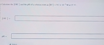 Solved Calculate the |OH-|and the pll of a solution with an | Chegg.com