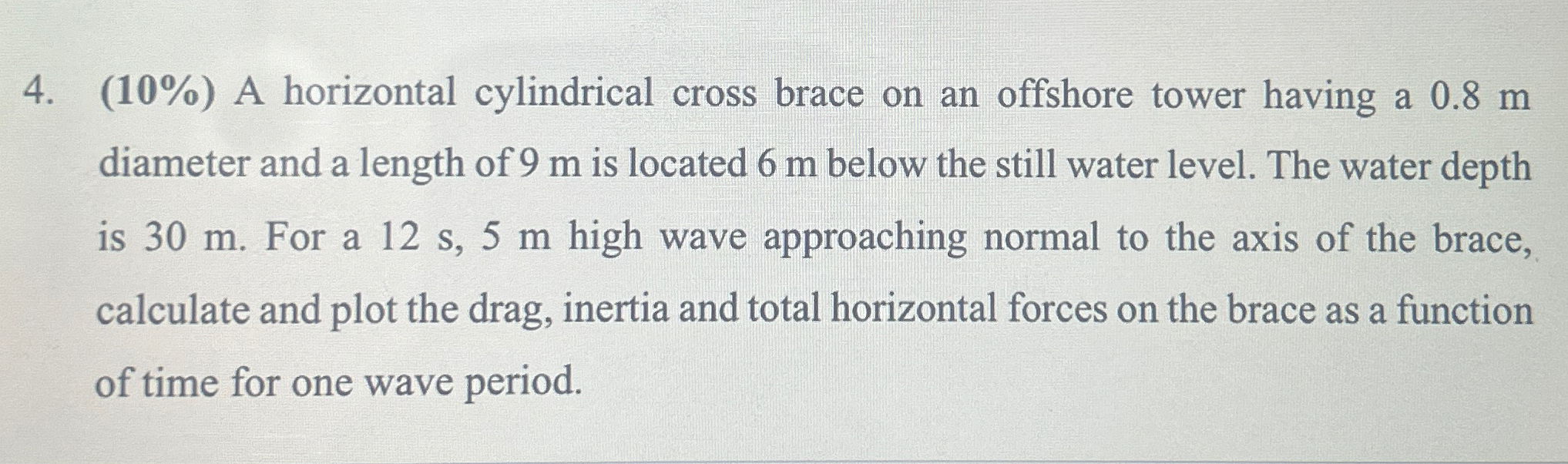 Solved Only solve by coastal engineering !! ﻿A horizontal | Chegg.com