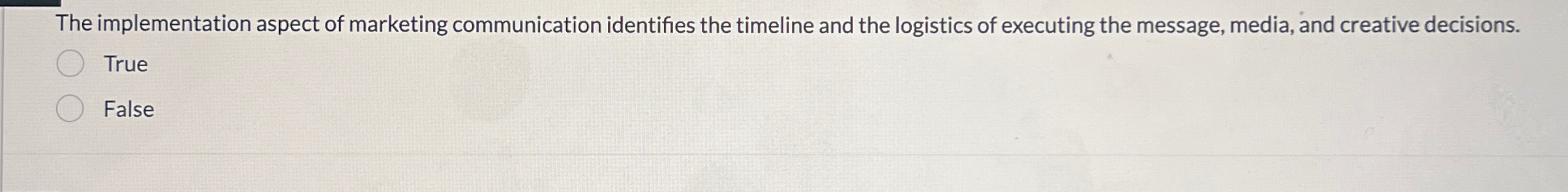 Solved The implementation aspect of marketing communication | Chegg.com