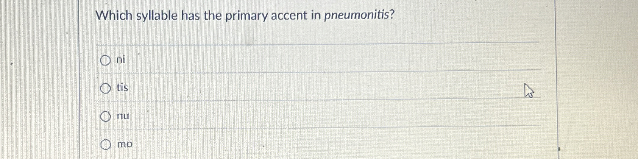 Solved Which syllable has the primary accent in | Chegg.com