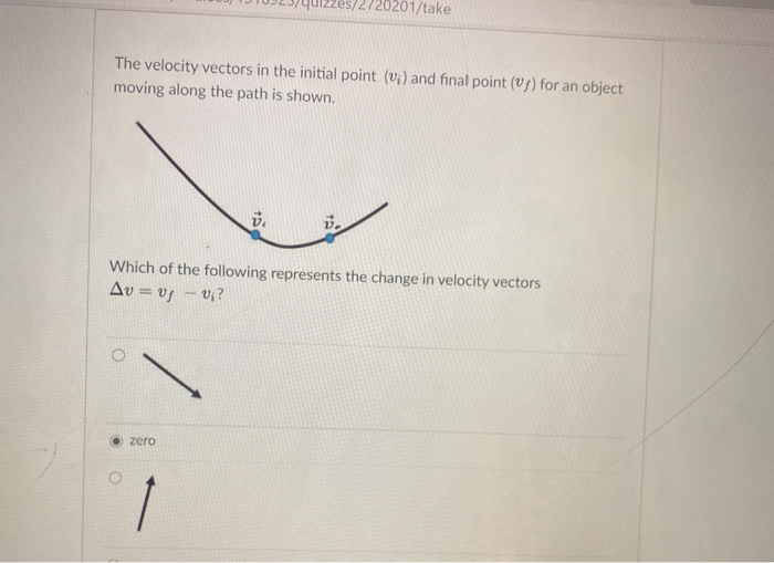 Solved 2720201/take The velocity vectors in the initial | Chegg.com