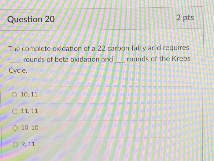 Solved The complete oxidation of a 22 carbon fatty acid | Chegg.com