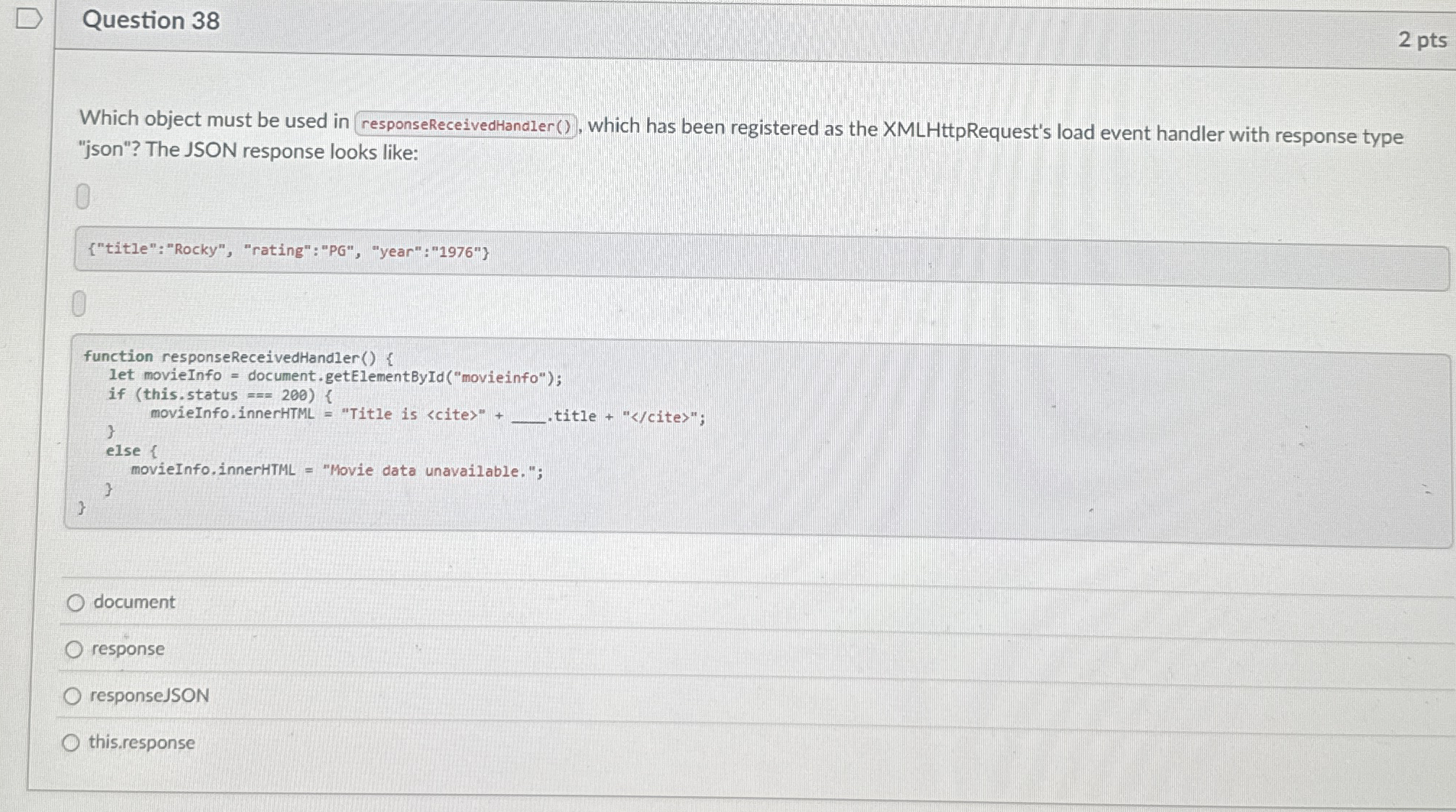 Solved Question 382 ﻿ptsWhich object must be used in | Chegg.com