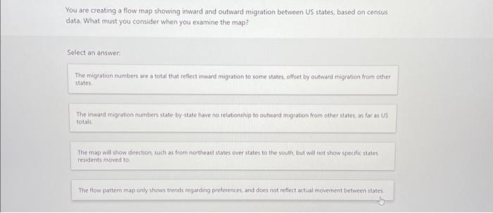 Solved You are creating a flow map showing inward and | Chegg.com