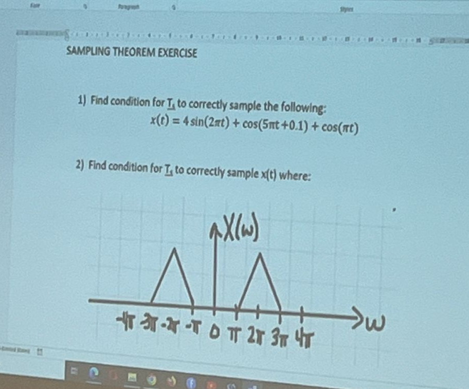 Solved A.Dagen9inerSAMPUNG THEOREM EXERCISEFind condition | Chegg.com
