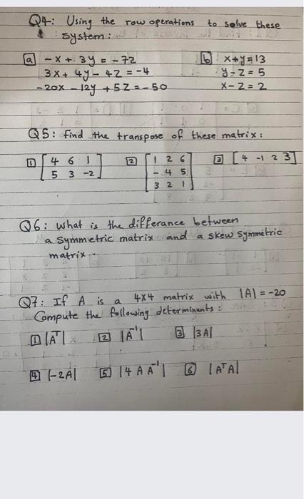 Solved Q1: Find the inverse of the matrices: (1) A3[111−1] | Chegg.com