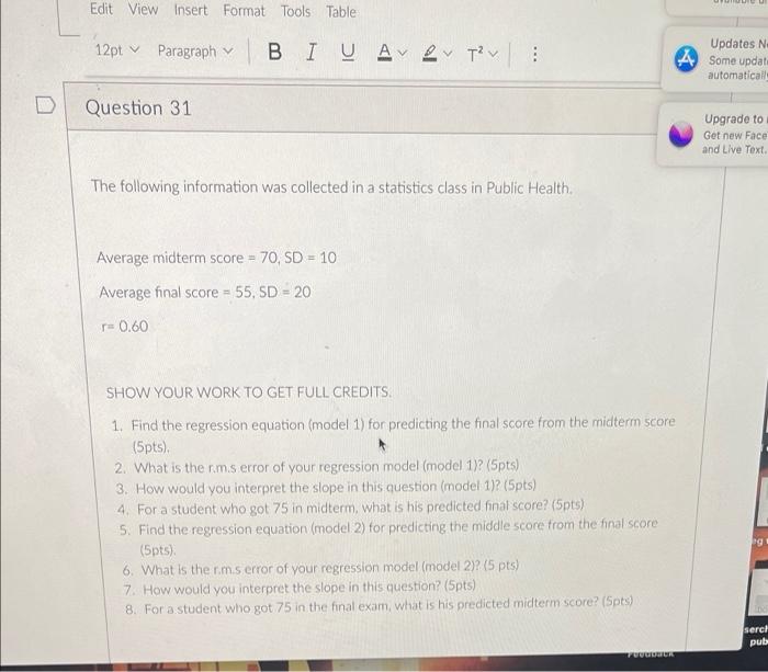 Solved Edit View Insert Format Tools Table 12ptParagraph | Chegg.com