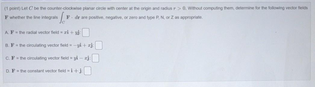 Solved (1 point) Let C be the counter-clockwise planar | Chegg.com