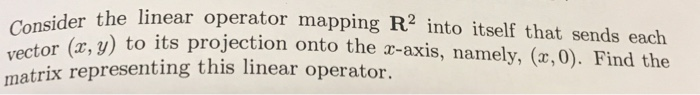 Solved Consider the linear operator mapping R2 into itself | Chegg.com