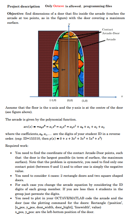 Solved Project description Only Octave is allowed. | Chegg.com