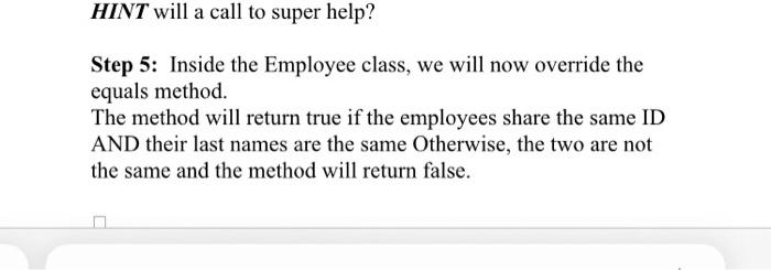 Solved Step 1: You will be completing a class named Employee | Chegg.com