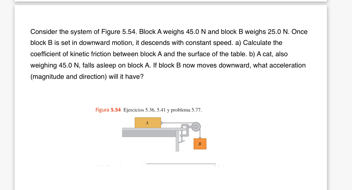Solved Consider the system of Figure 5.54. ﻿Block A weighs | Chegg.com