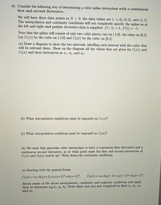 Solved 10. Consider the following way of determining a cubic | Chegg.com