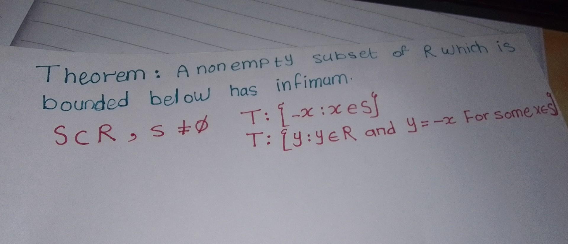 Solved Theorem: A nonempty subset of R which is | Chegg.com
