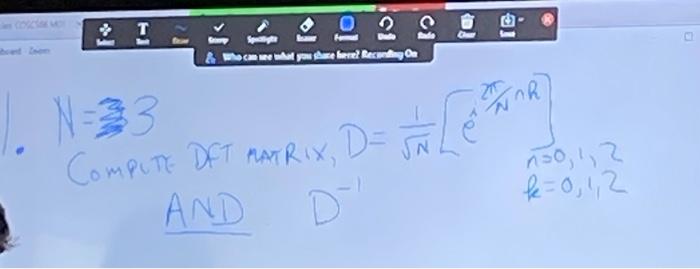 Solved N=333 Comput DAt narRix, D=n1[enπnR] AND D−1 | Chegg.com
