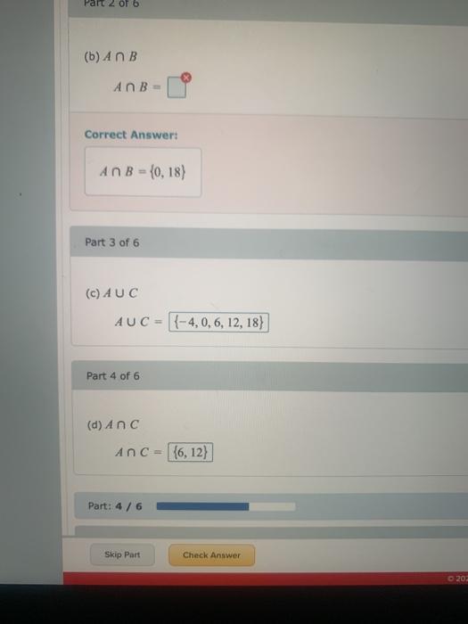 Solved Find the union or intersection as indicated, given | Chegg.com