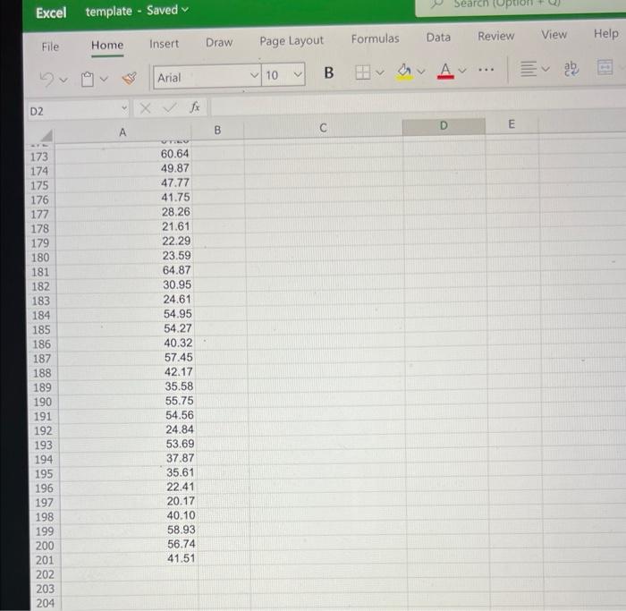 File Home Insert Draw Page Layout Formulas Data | Chegg.com