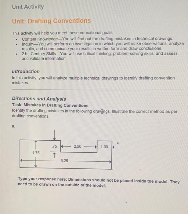 Solved Identify the drafting mistakes in the following | Chegg.com