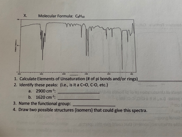 Solved X. Molecular Formula: C8H10 mm 1. Calculate Elements | Chegg.com