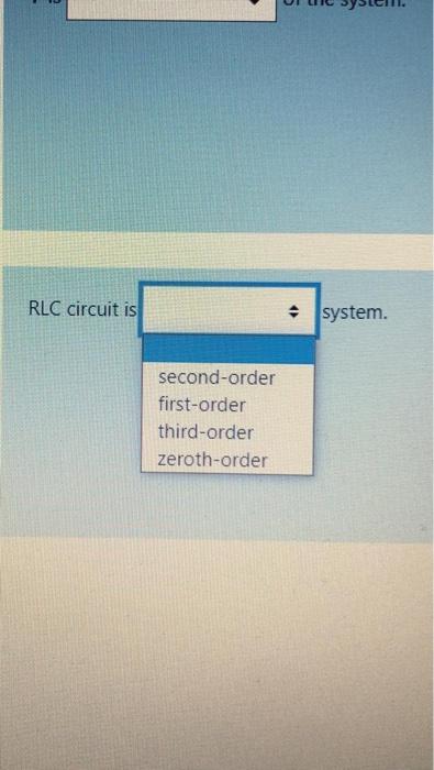 Solved > Tis of the system RLC circuit is • system Tis • | Chegg.com