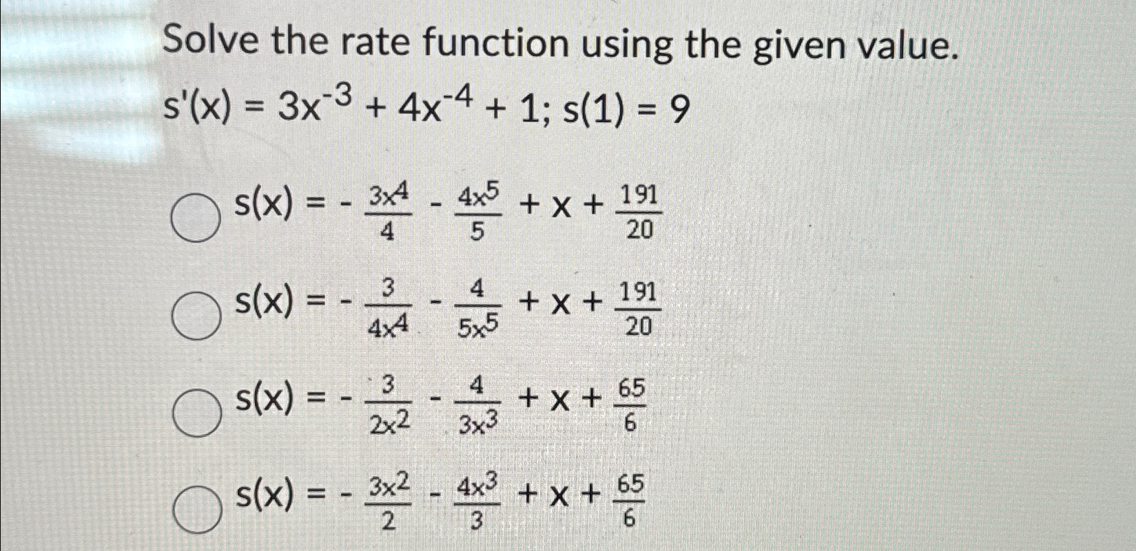 Solved Solve the rate function using the given | Chegg.com