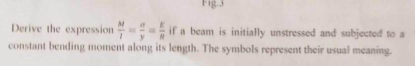 Solved Derive the expression TM=yG=RE if a beam is initially | Chegg.com