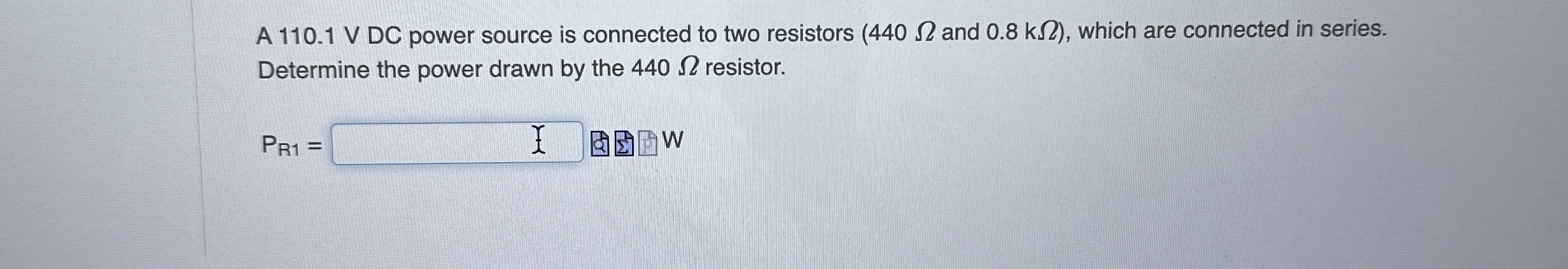 Solved A 110.1 ﻿V DC power source is connected to two | Chegg.com