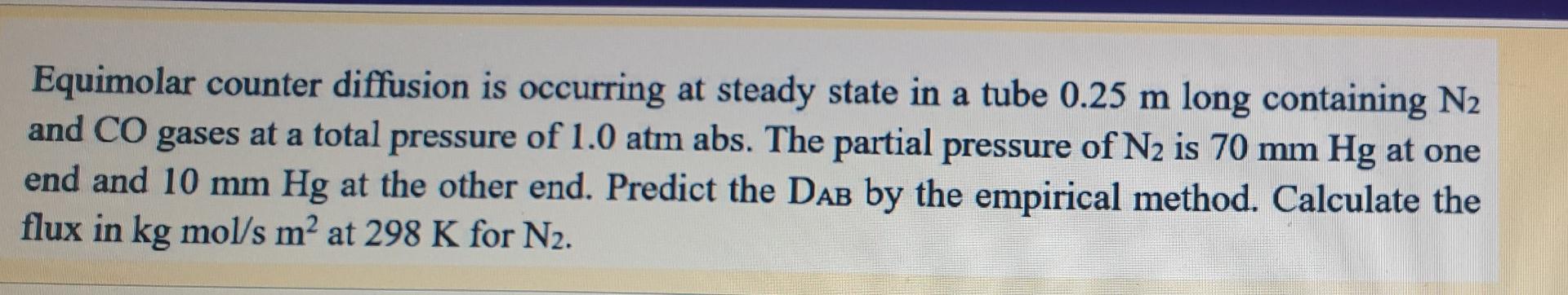 Solved Equimolar counter diffusion is occurring at steady | Chegg.com