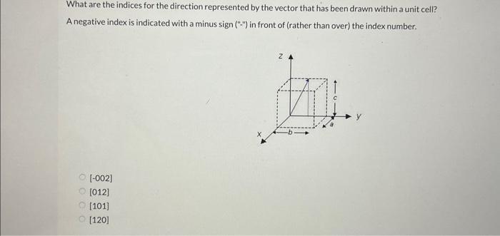 Solved What are the indices for the direction represented by | Chegg.com