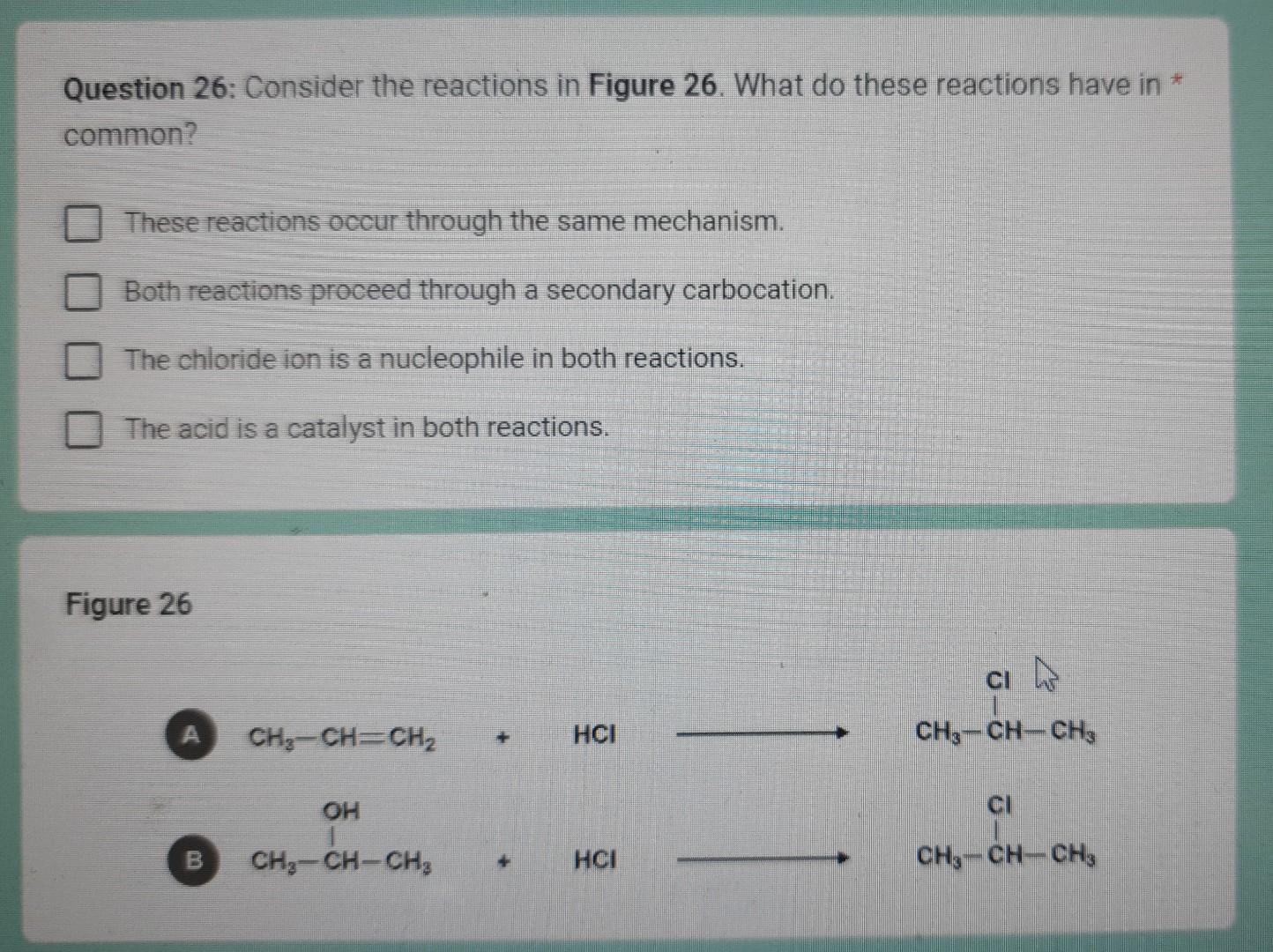Solved Question 26: Consider the reactions in Figure 26 . | Chegg.com