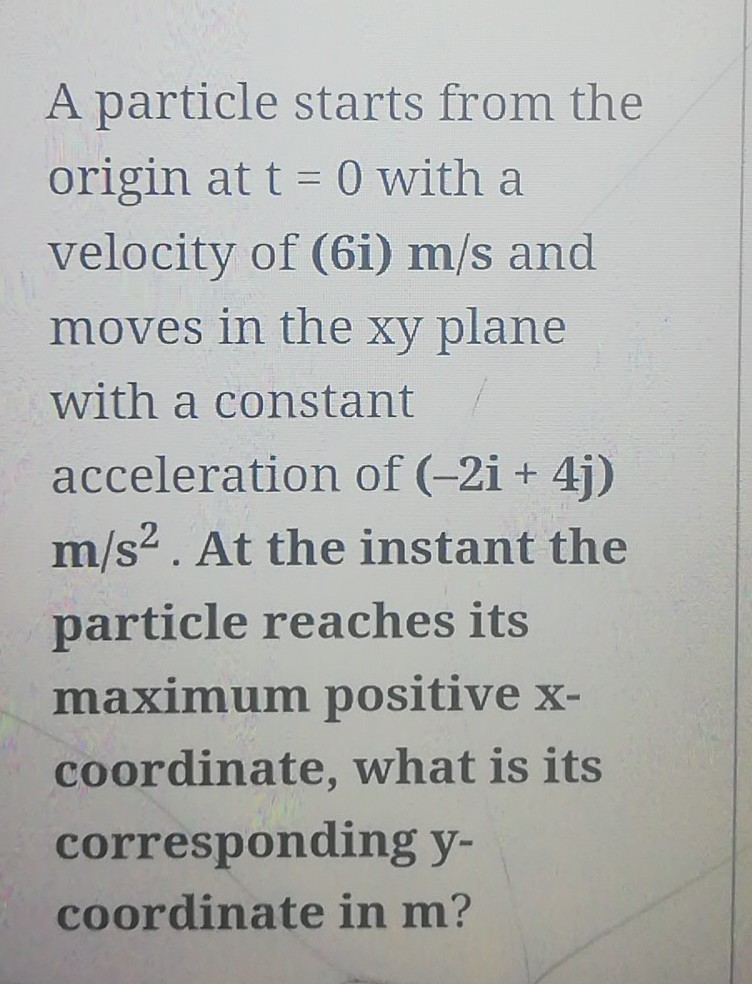 Solved A Particle Starts From The Origin At T 0 With A