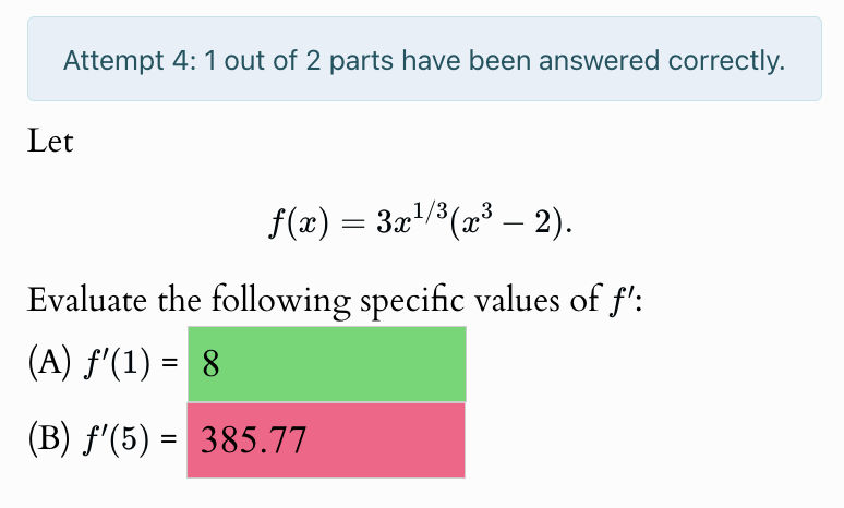 Solved Attempt 4: 1 ﻿out of 2 ﻿parts have been answered | Chegg.com