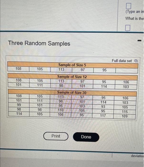 Each of the following three data sets represents the | Chegg.com