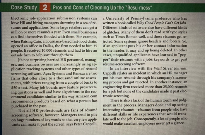 Solved Case Study 2 Pros and Cons of Cleaning up the | Chegg.com