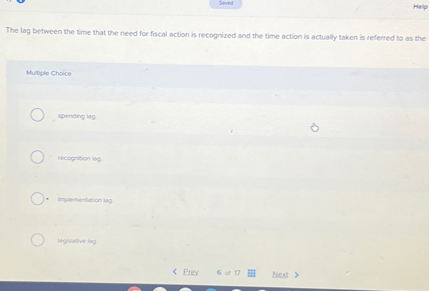 Solved The lag between the time that the need for fiscal | Chegg.com