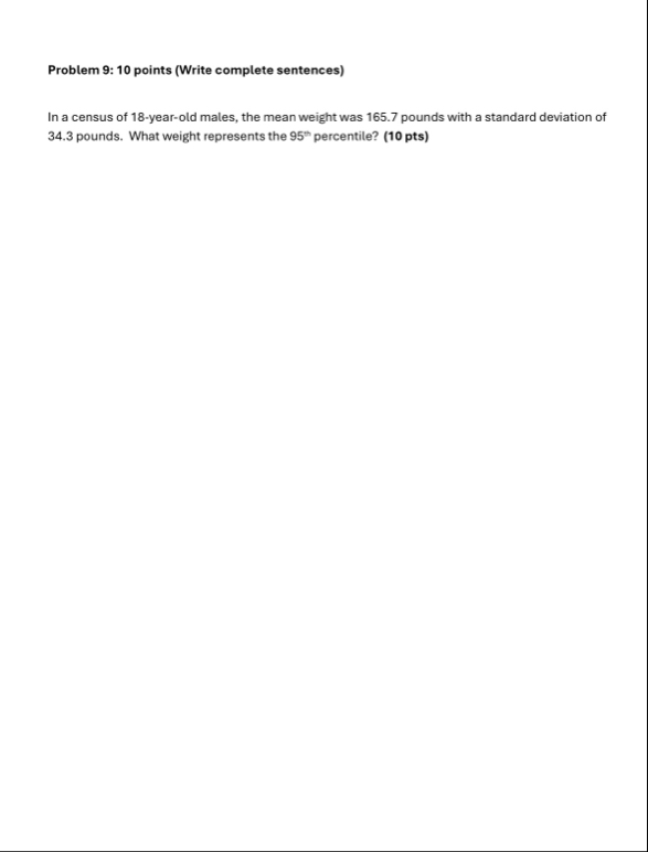 Solved Problem 9: 10 ﻿points (Write complete sentences)In a | Chegg.com