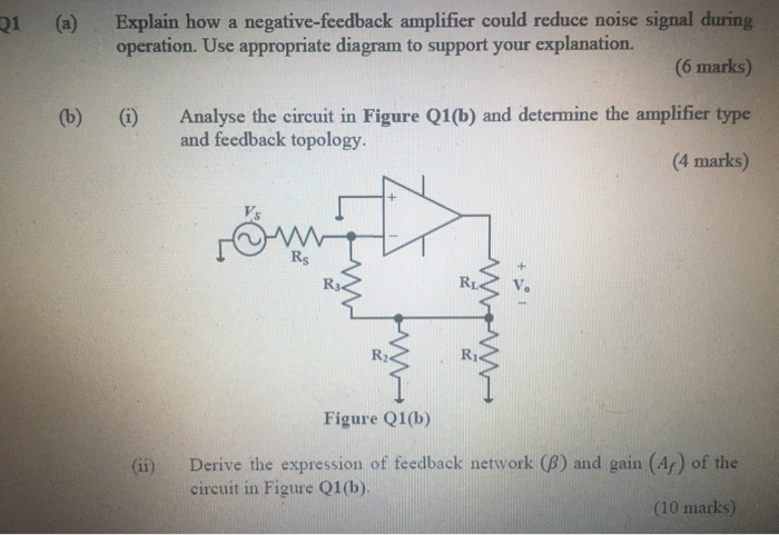 Solved 21 Explain how a negative feedback amplifier could | Chegg.com Solved 21 Explain how a negative feedback amplifier could | Chegg.com